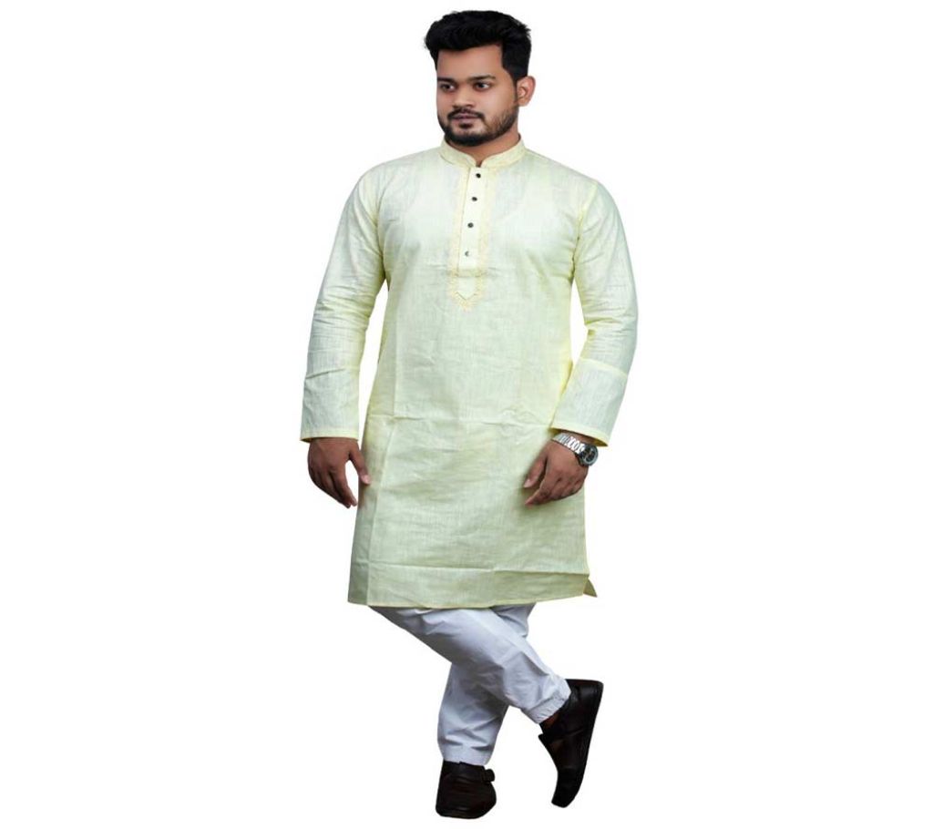 Cotton Long Panjabi For Men-Lemon #1299311 buy from Nac online shop ...