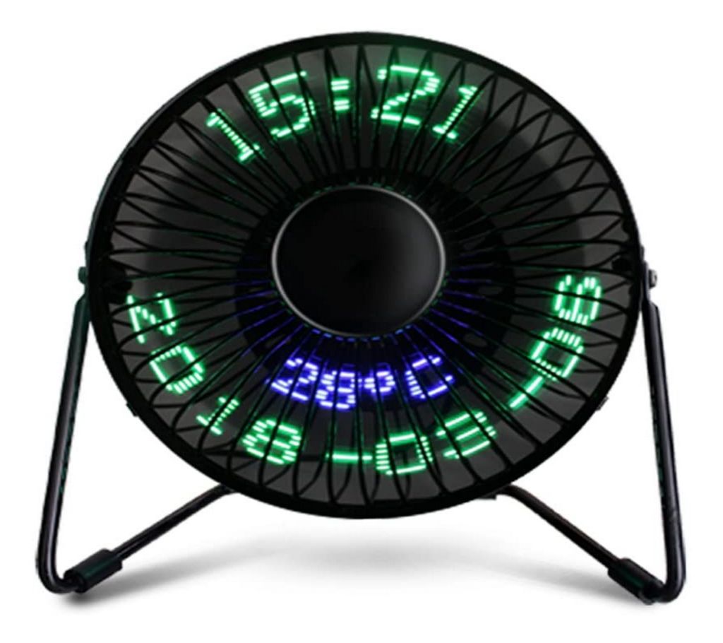 Clock Date Temperature Mini LED USB Fan - Black #1387460 buy from BD ...
