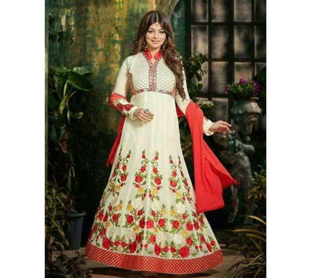 Semi-Stitched Georgette Embroidery Design Long Party Suit (Copy ...