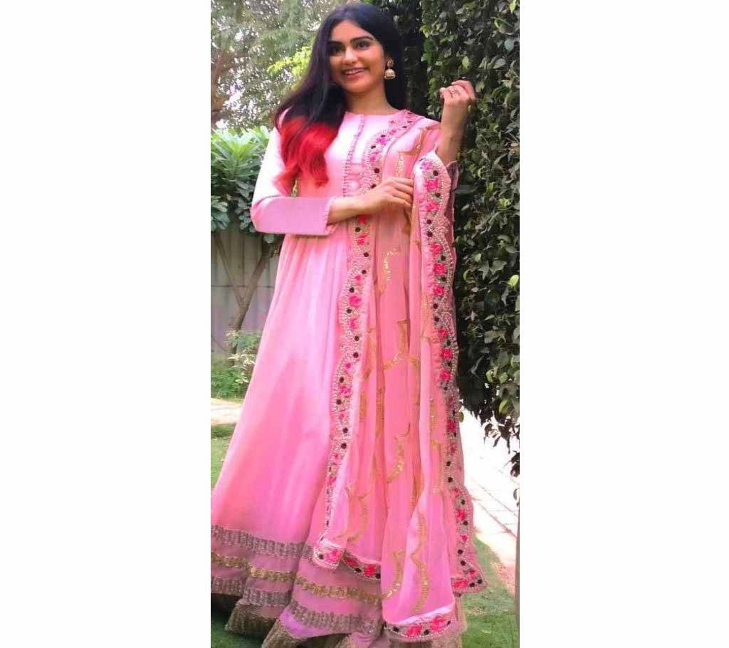 Adah Sharma Style Floor Length Baby Pink Colour Anarkali Suit #1238175 ...