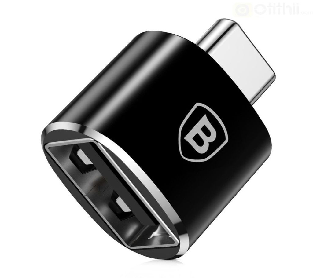 Baseus Converter USB to USB Type-C এডাপ্টার কানেক্টর OTG- black ...