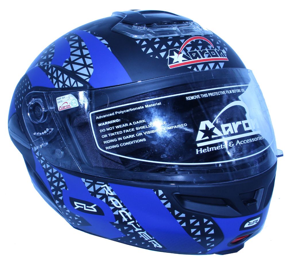 Aaron-Full Face-Hybrid Decor- Matt Blue+Black Helmet #918089 buy from ...