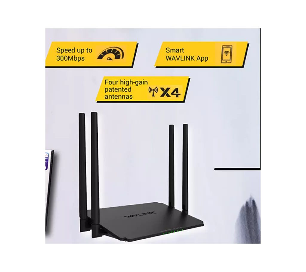 Wavlink N300 Smart WI-FI Wireles Router With 4 High Gain External ...