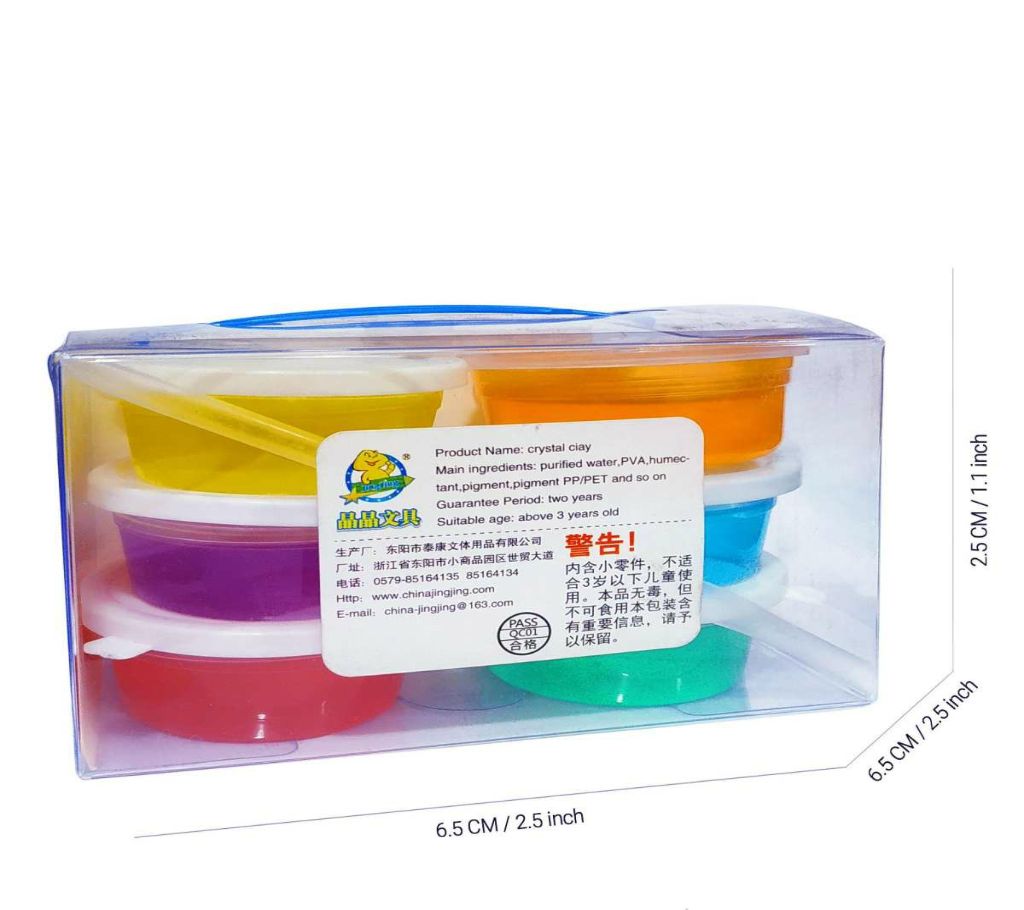 Box Of 6 Pcs Gel Clay/Slime Set Bowls Play-Dough For Kids 6 Colors ...