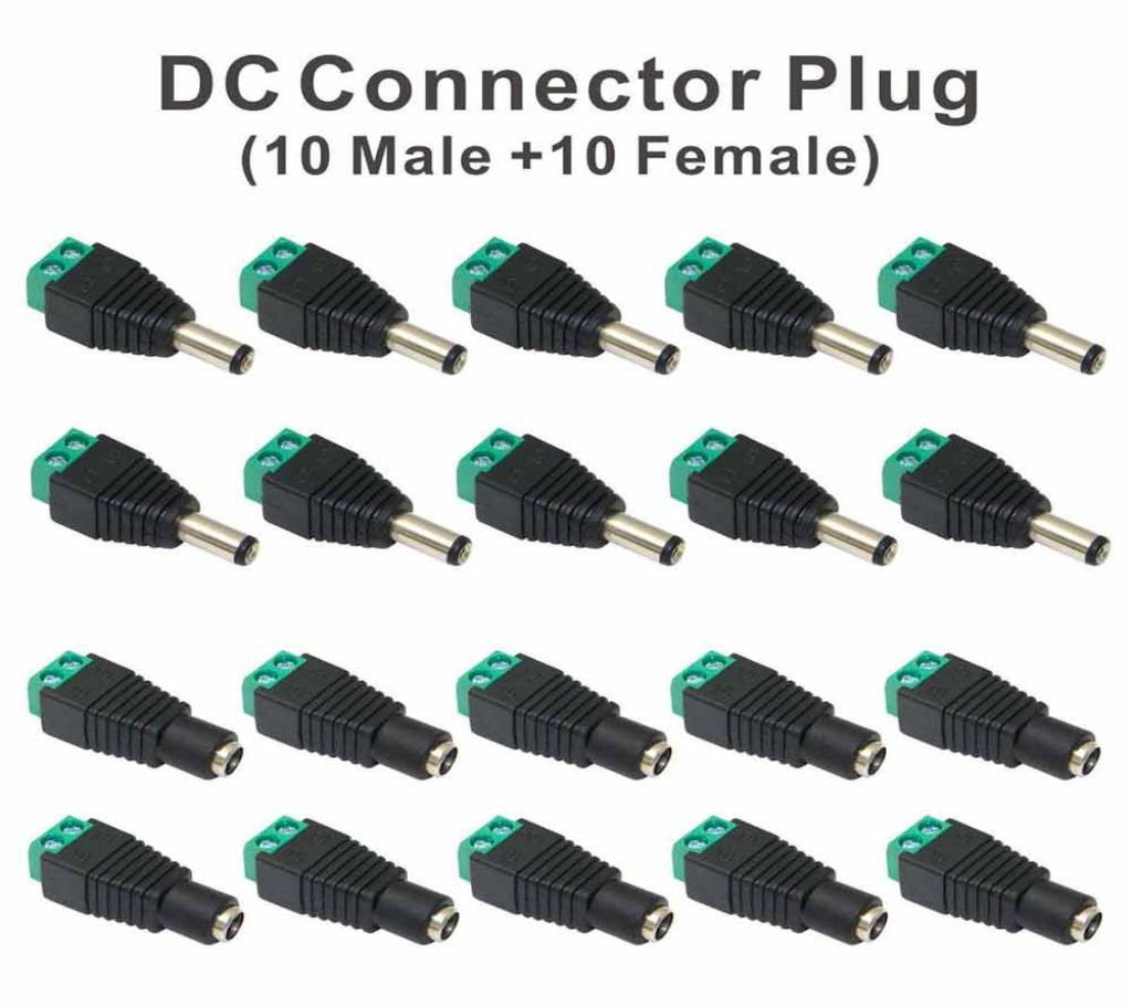 DC Power Balun Connector Adapter Plug Male Female Jack Socket 5 pair ...