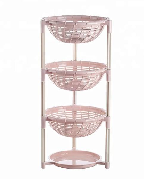 4 Layer Round Vegetable & Fruit Kitchen Rack Utility Storage Kitchen ...