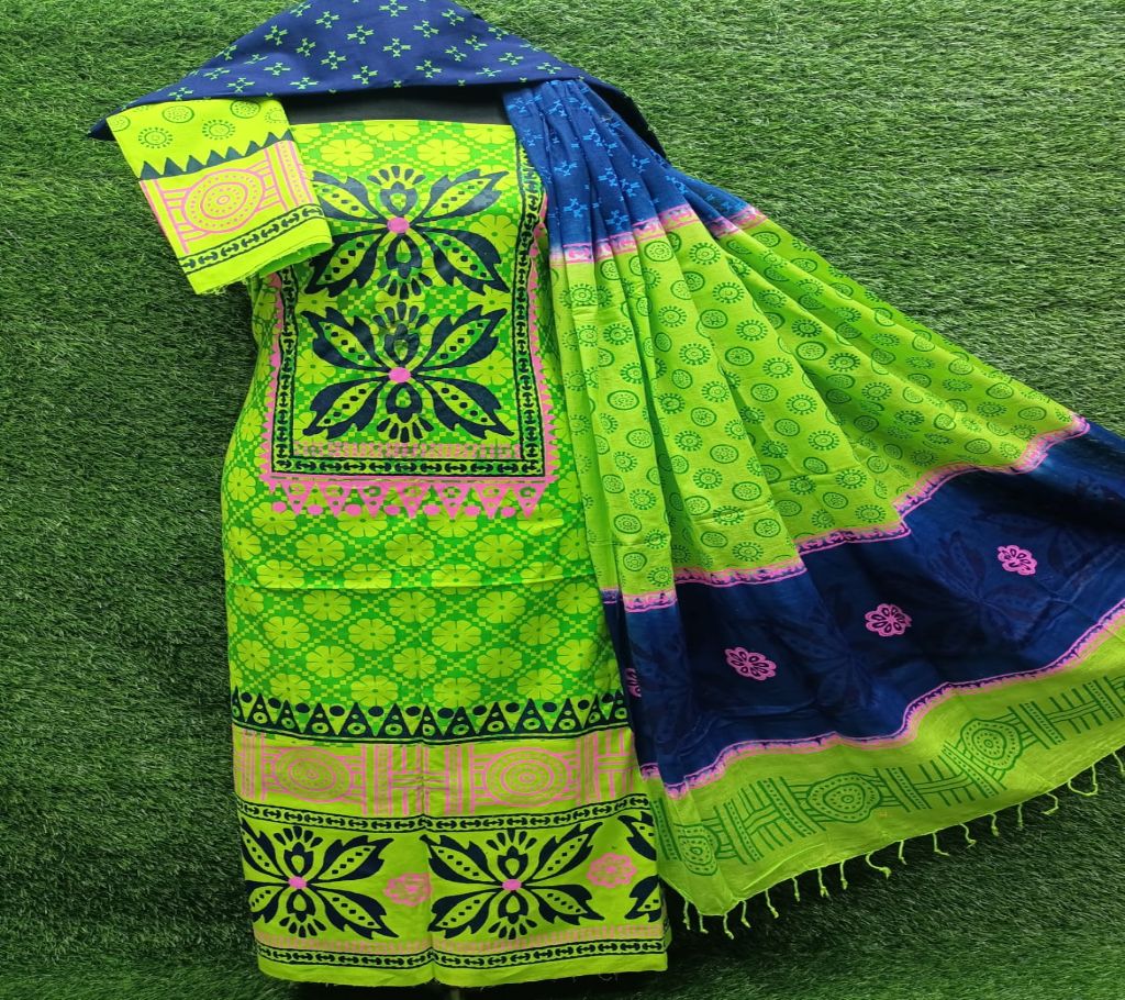 কটন ব্লক প্রিন্ট আনস্টিচড সালওয়ার কামিজ #১৪০২৮৯৩ কিনুন yeasmin women fashion থেকে । আজকেরডিল