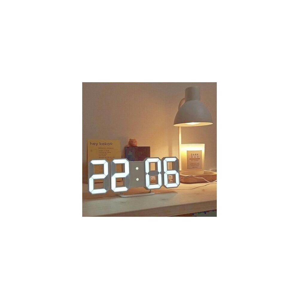 3D Digital Wall Clock LED Table Clock Time Alarm Temperature Date Sound ...